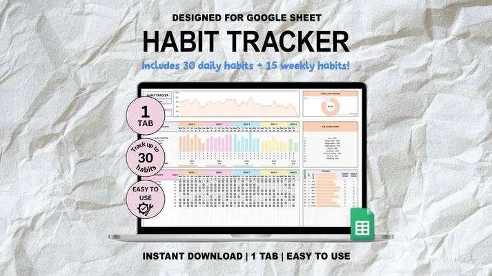Habit Tracker for Google Sheets – Habit Grid
